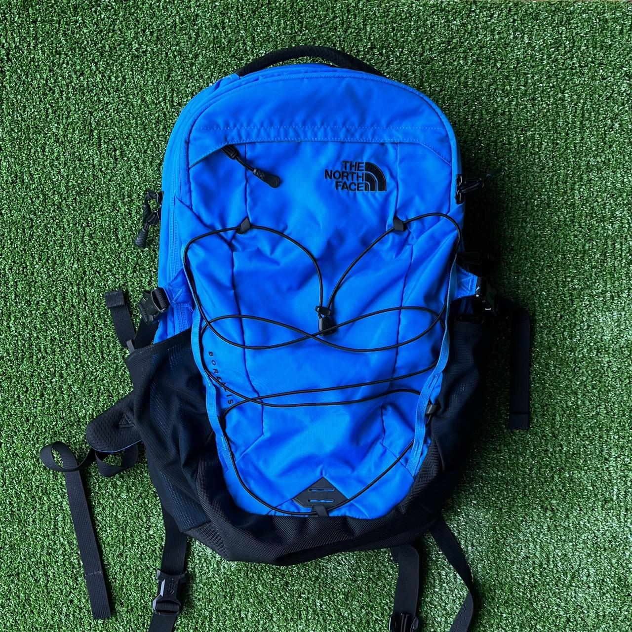bright light blue north face borealis backpack only... - Depop