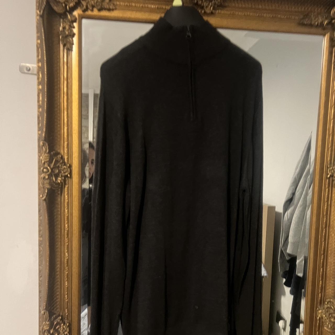 French connection size medium men’s grey knit half zip - Depop