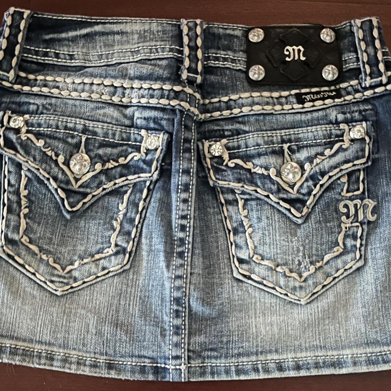Miss Me denim mini skirt fits a 25 offers... - Depop