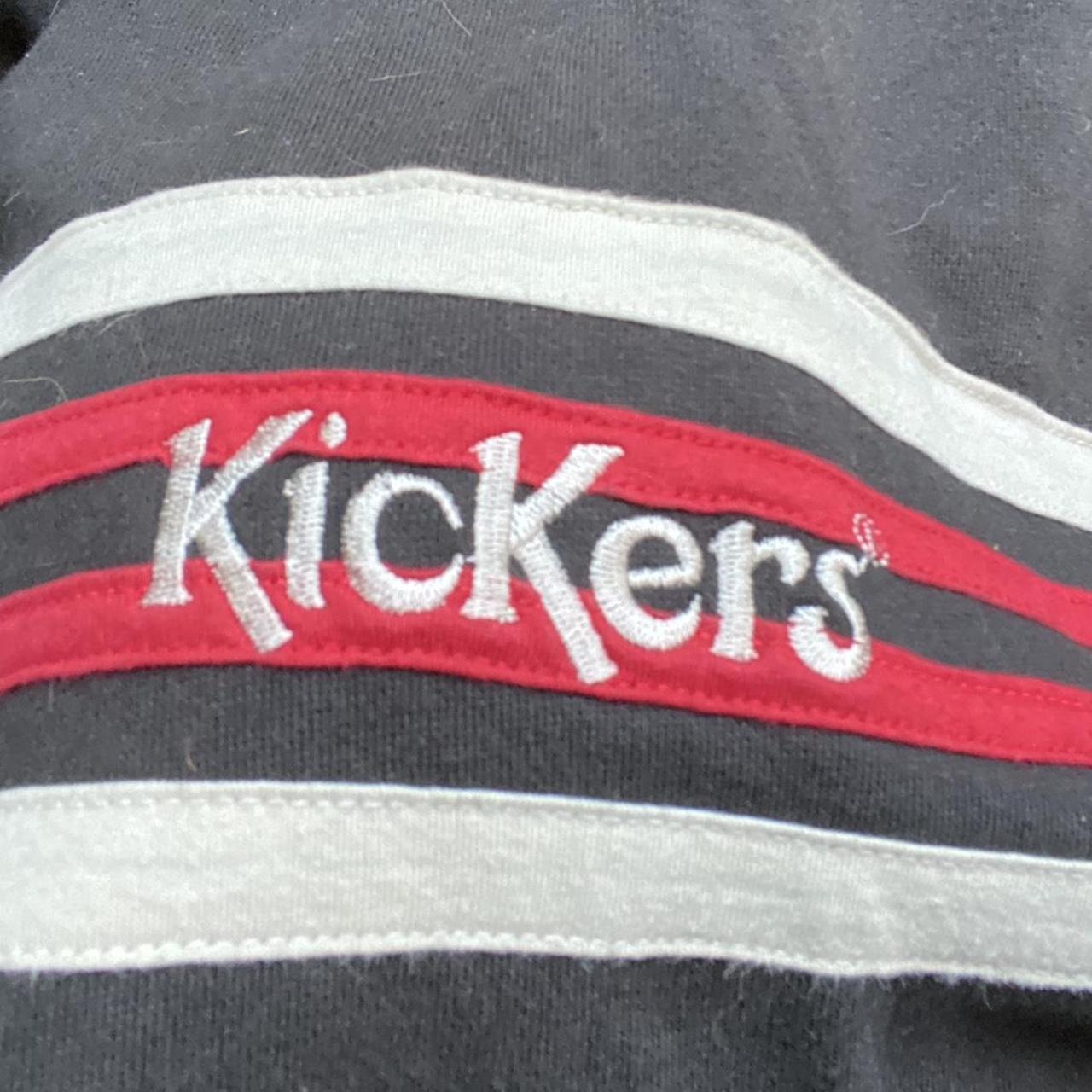 Vintage dark blue/black kickers hoodie. No size... - Depop