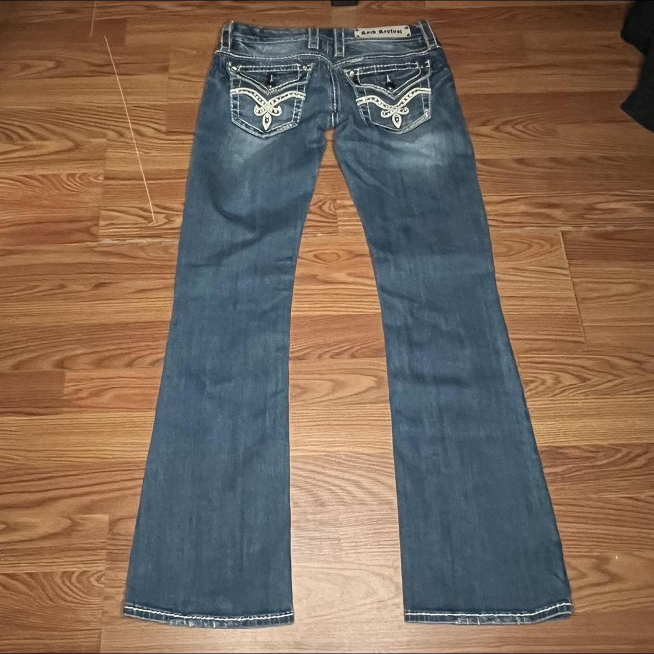 Women’s 2000’s Rock Revival flared/bootcut jeans -... - Depop