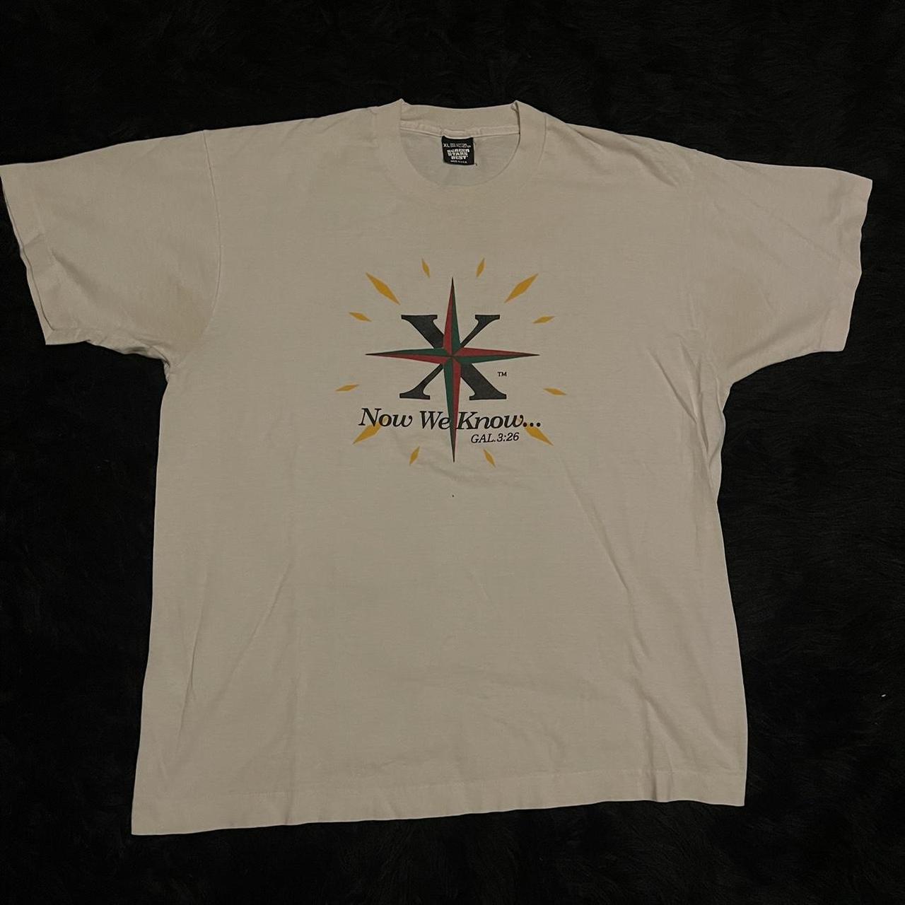 single stitch 90s religious tee there’s some... - Depop