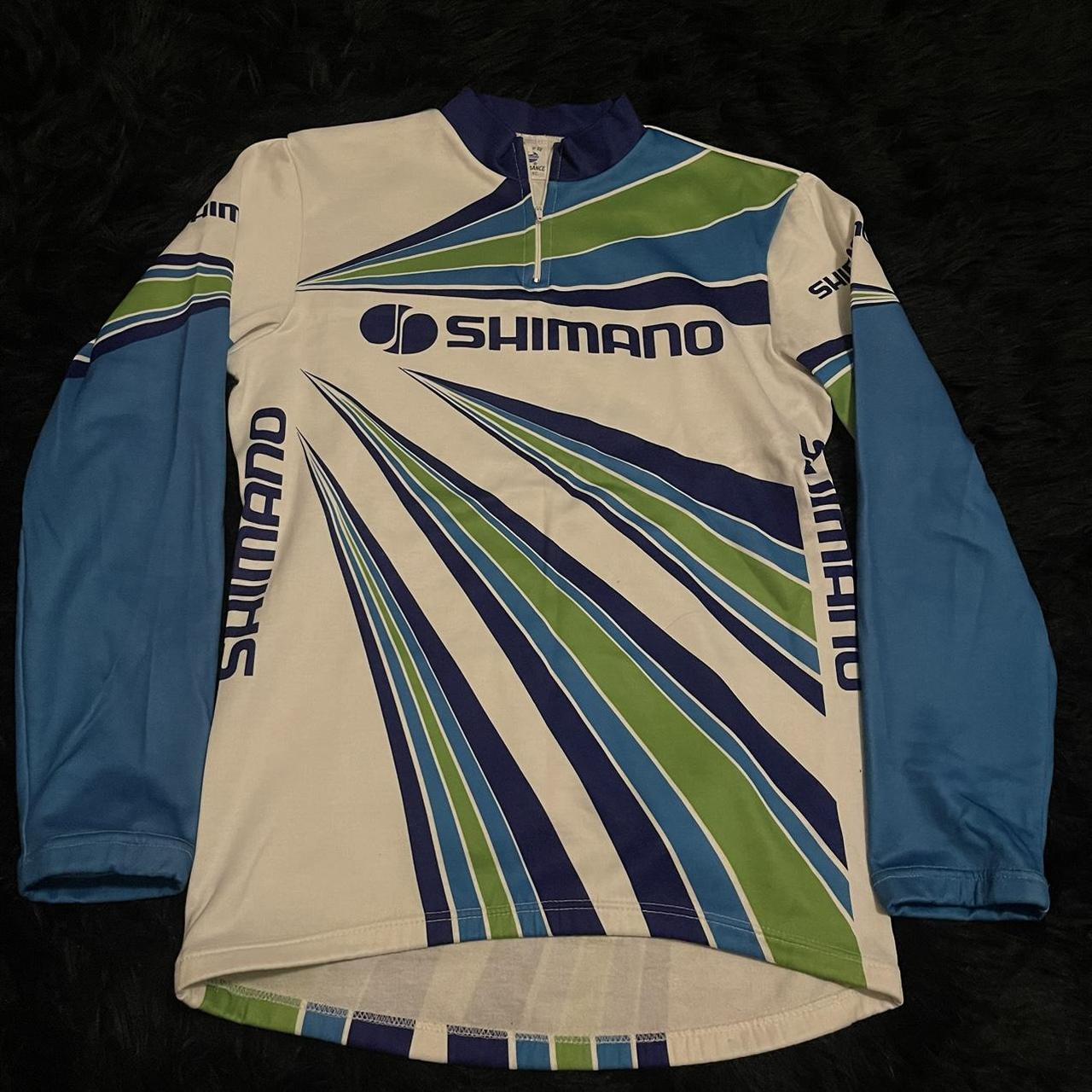 Vintage shimano cycling jersey great condition... - Depop