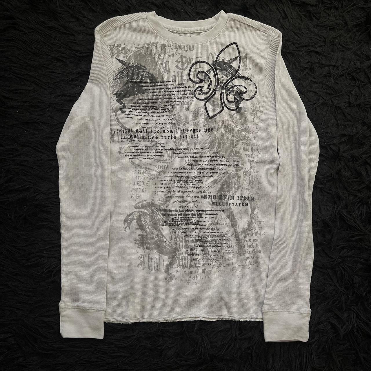 y2k grunge thermal perfect condition, cool graphic... - Depop