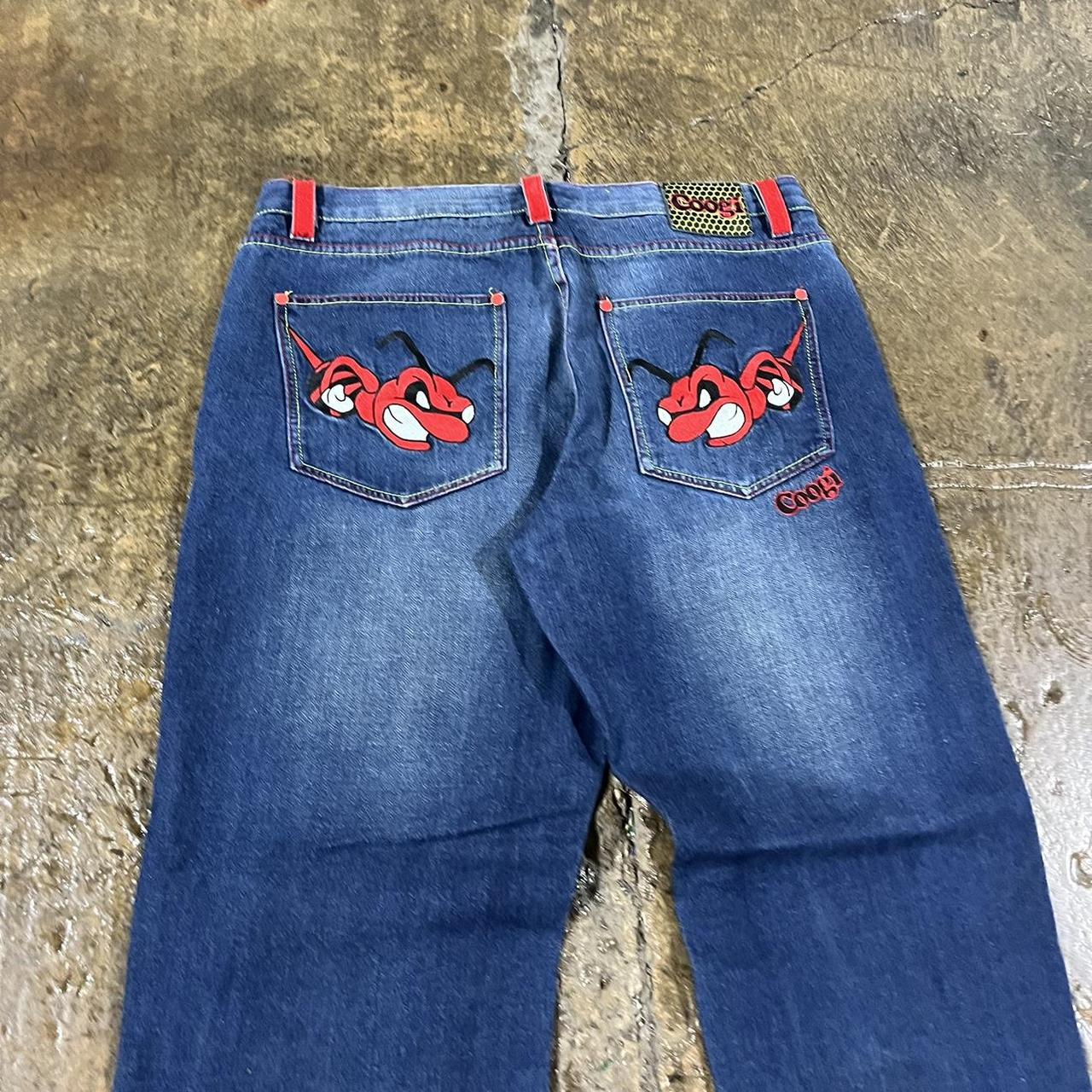 Crazy Vintage Y2K Coogi Baggy Embroidered Bumble Bee... - Depop