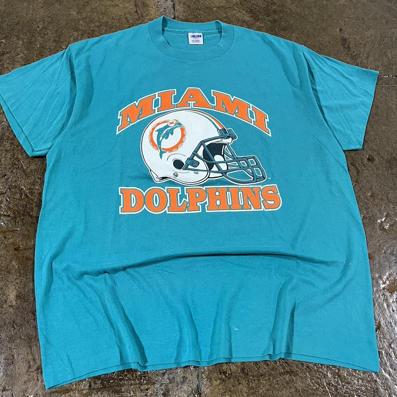 Crazy Vintage 80s 90s Miami Dolphins Tee Shirt NFL... - Depop