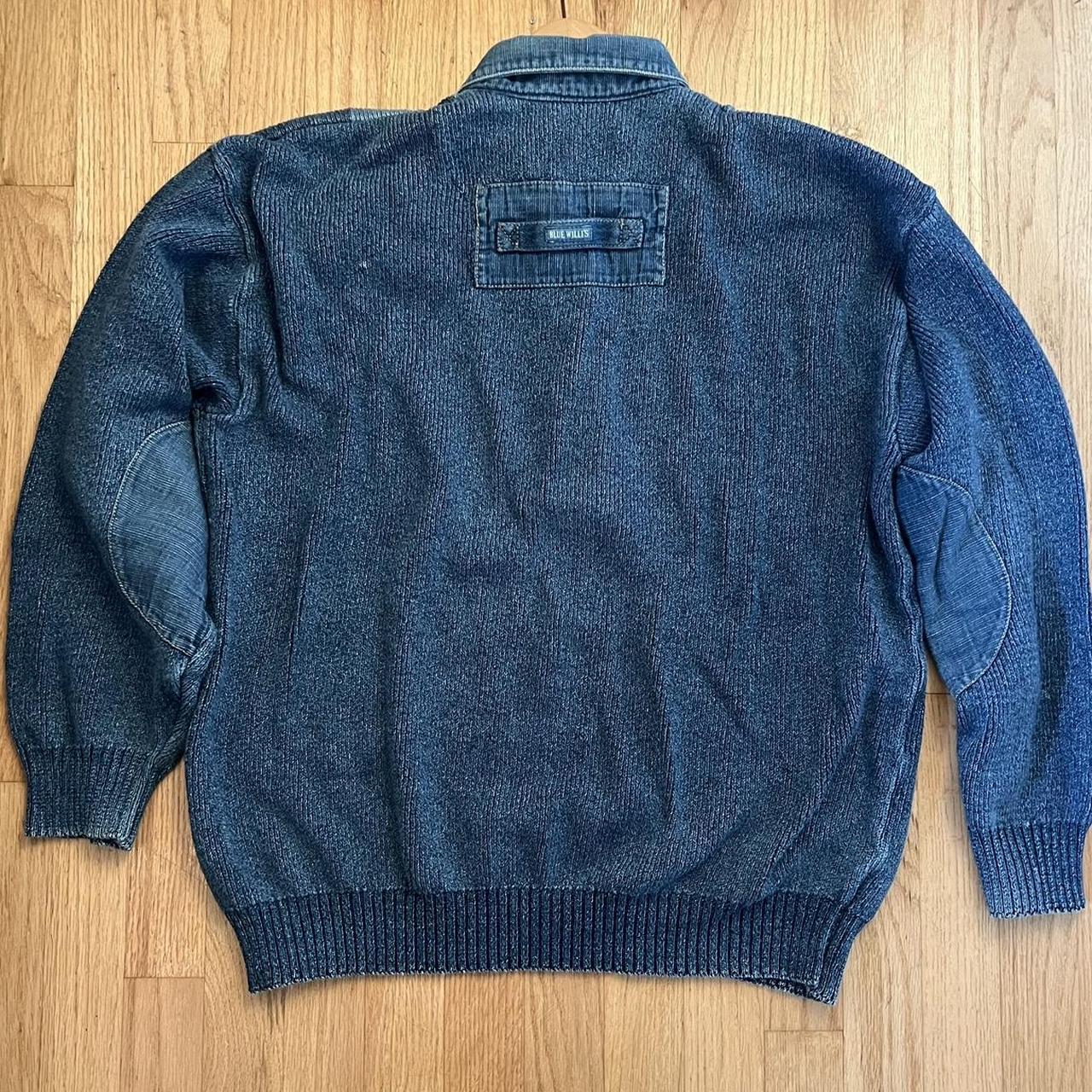 Authentic Blue Willis 1/4 button up sweater Chest:... - Depop