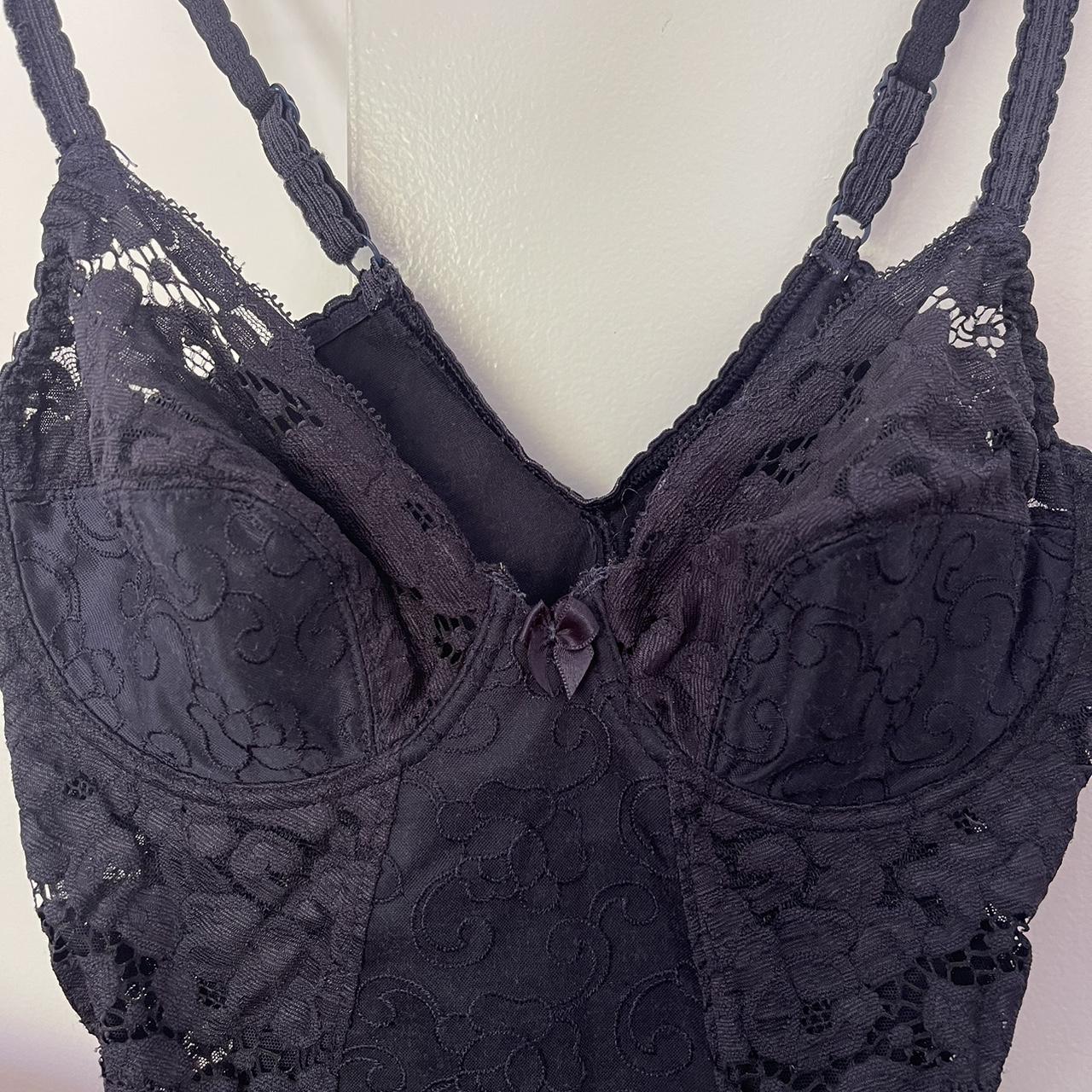 Vintage lace navy bodysuit by Simone perele Tag says... | Depop