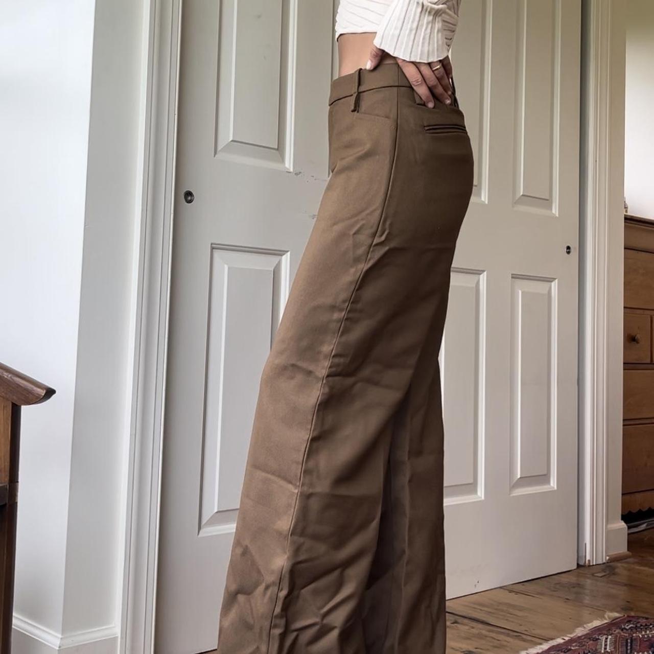 Brown 1940’s style wide leg slacks Size 4 from... - Depop
