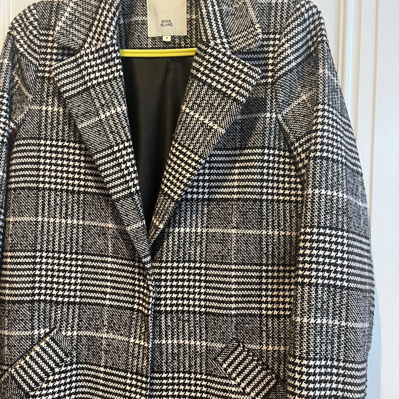River Island long checked coat. Very good condition.... - Depop