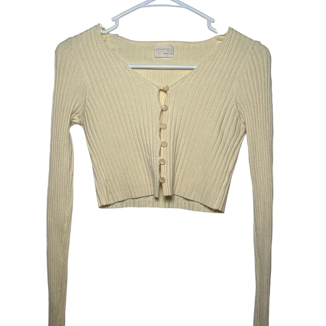 Yellow Long Sleeve Crop Top - soft and comfortable... - Depop