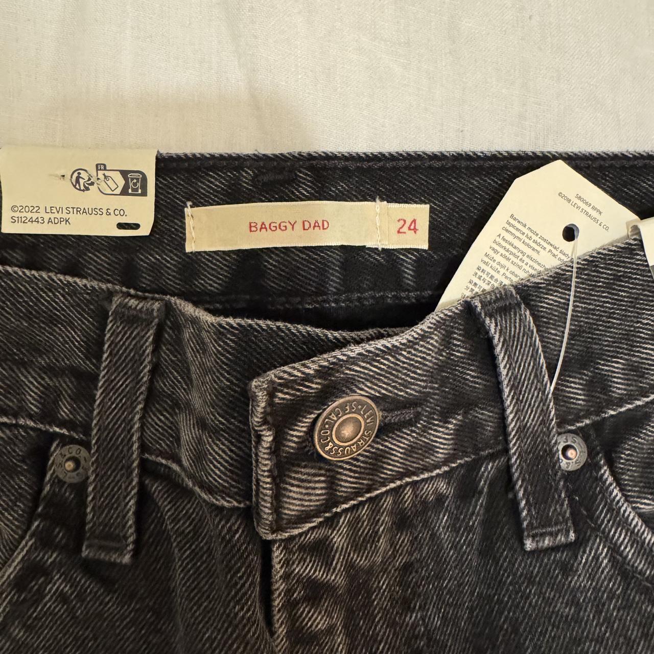 NWT Levi's premium black denim baggy dad jeans in... - Depop