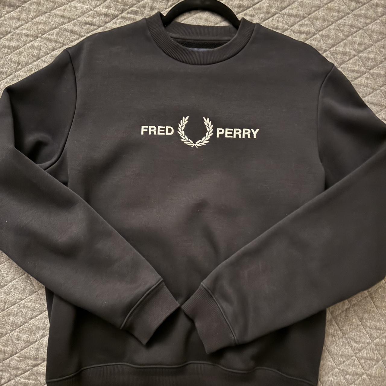 Black Fred Perry sweatshirt - Depop