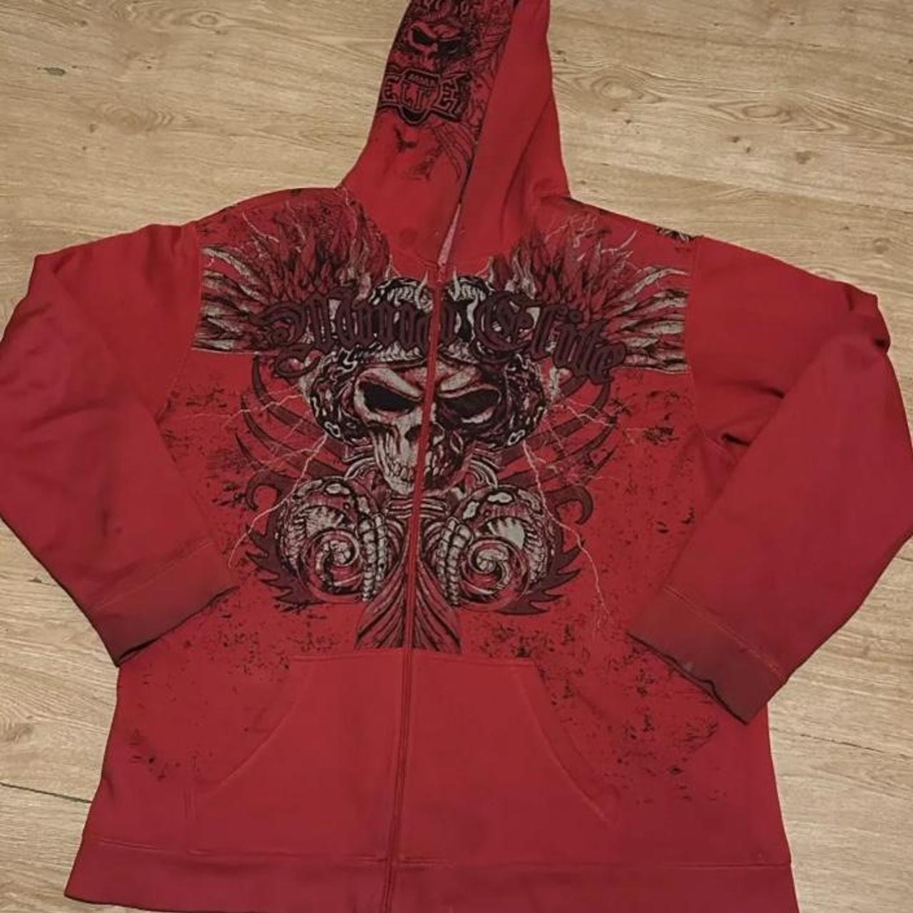 Red Vintage zip up - Depop