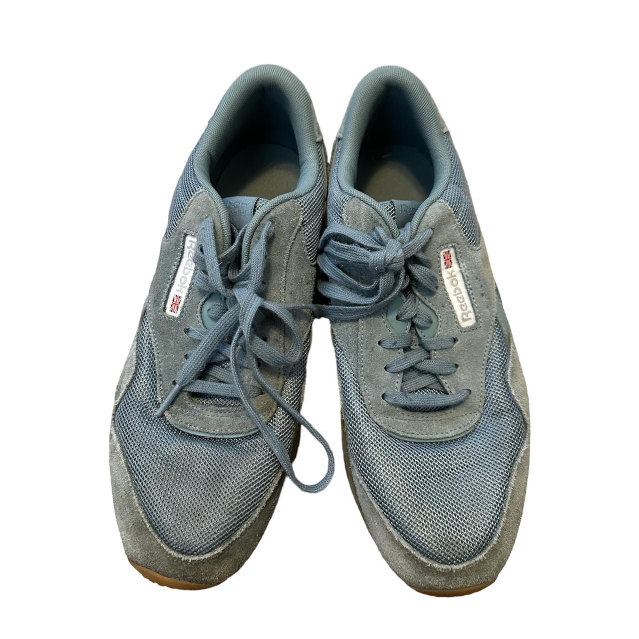 Men’s light blue Reebok sneakers. Tan sole #reebok... - Depop