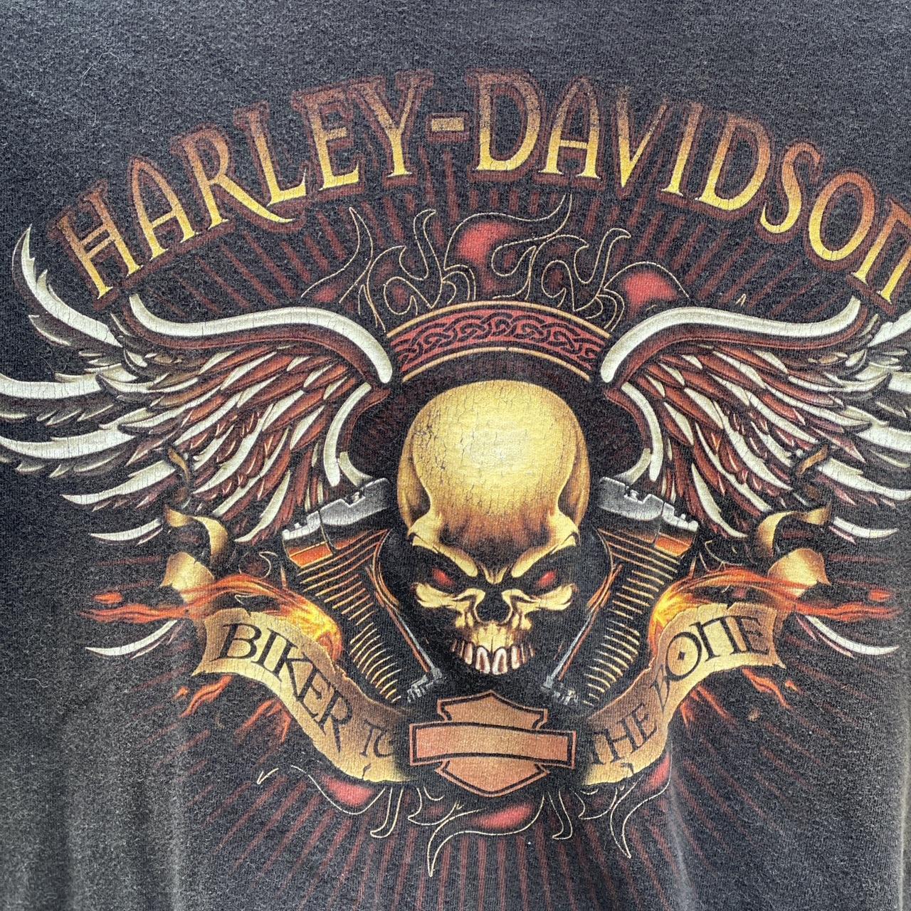 Smokin Harley Davidson Skull Graphic Tee More pics... - Depop