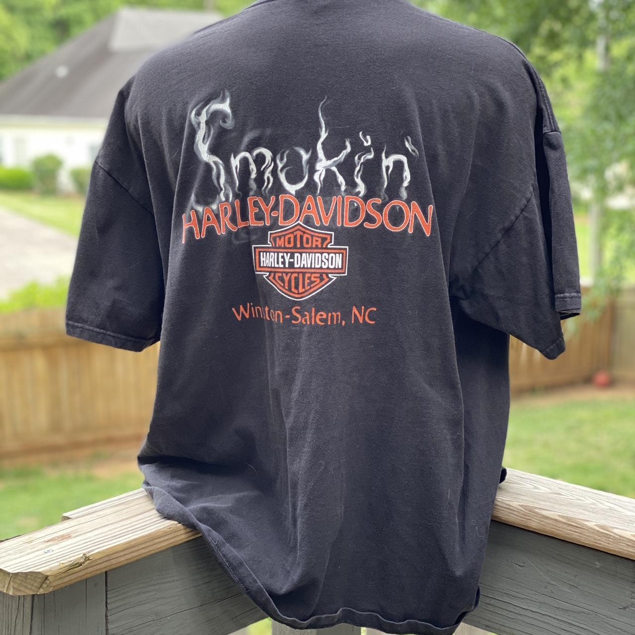 Smokin Harley Davidson Skull Graphic Tee More pics... - Depop