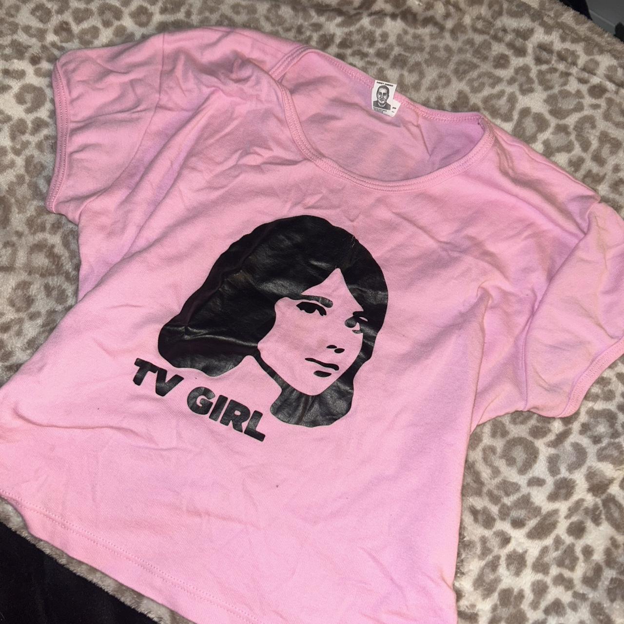 super cute pink tv girl baby tee - size m/l -... | Depop