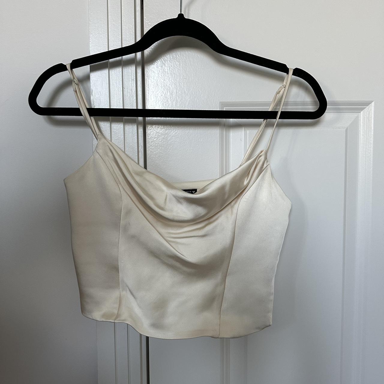 Zara satin corset top size xs small mark on front... - Depop