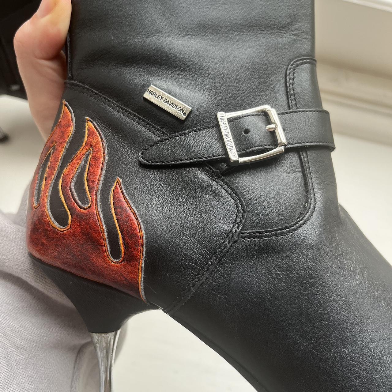 The most insane vintage Harley Davidson flame boots... | Depop