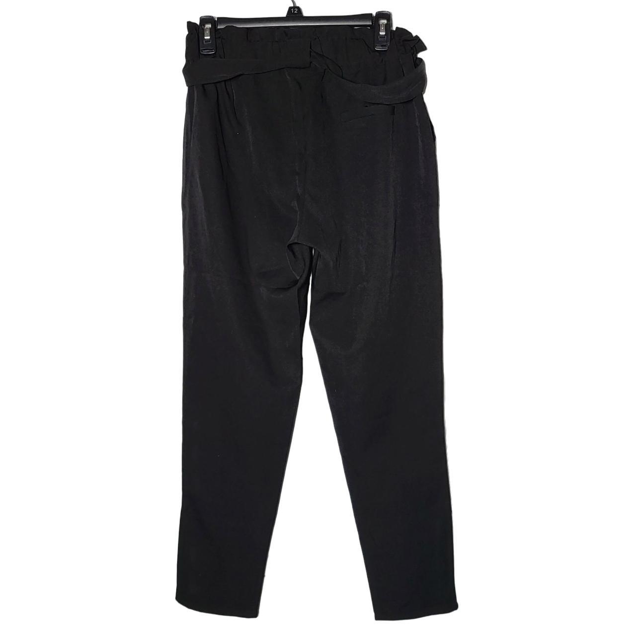 Revamped Black Belted Pants with Pockets Women's... - Depop