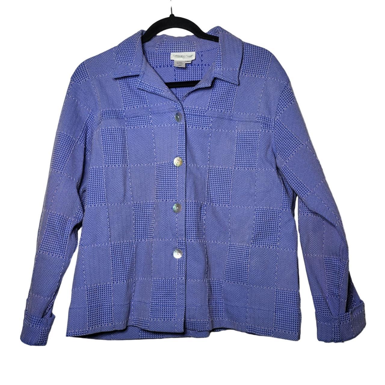 Coldwater Creek Womens Printed Button-Down Jacket... - Depop