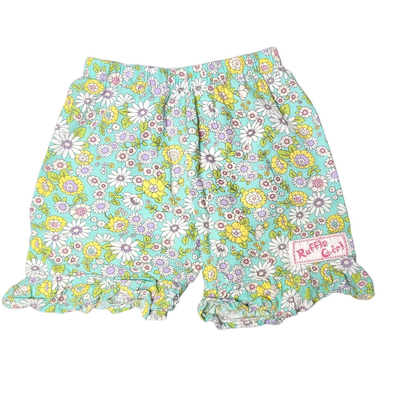 Ruffle Girl Floral Flower Shorts Toddler Girl's Size... - Depop