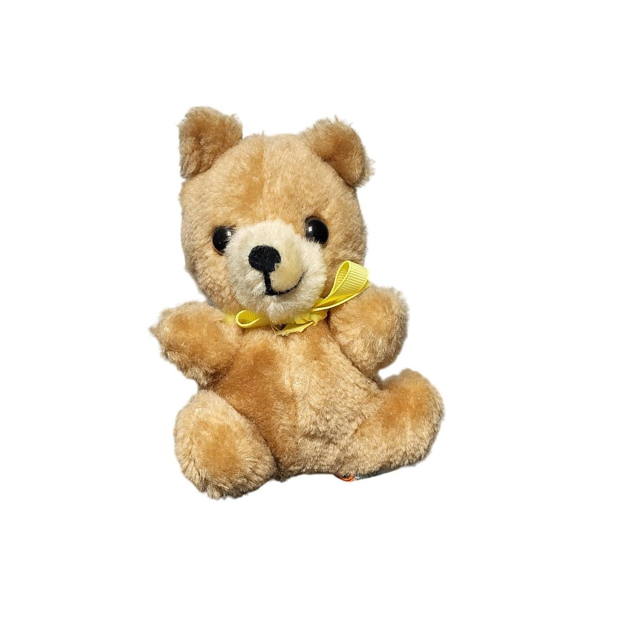 Vintage Dakin Bear Plush with Yellow Bow Brand:... - Depop