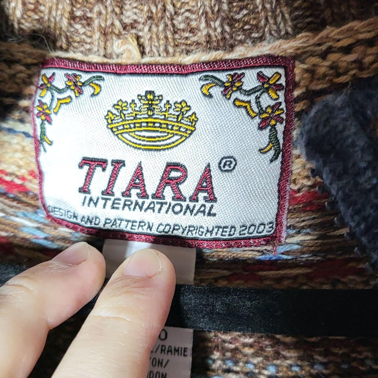 Tiara International Fair Isle Full Zip Cowl Neck... - Depop