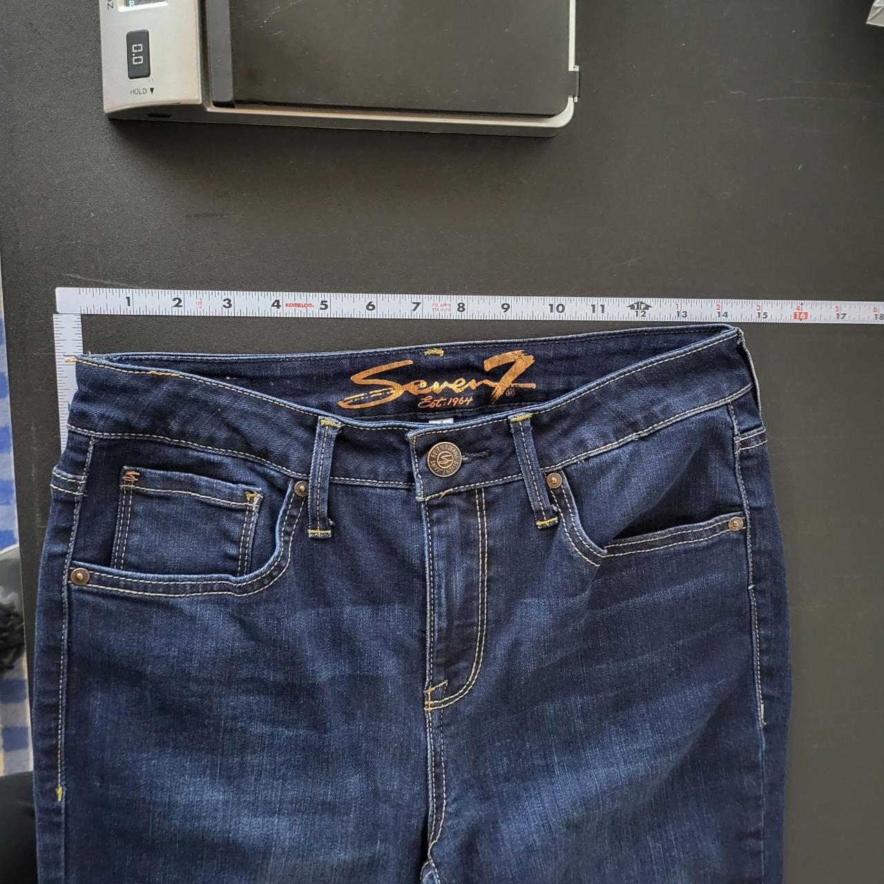 Seven7 Women's Tower Straight Crop Raw Hem Denim... - Depop