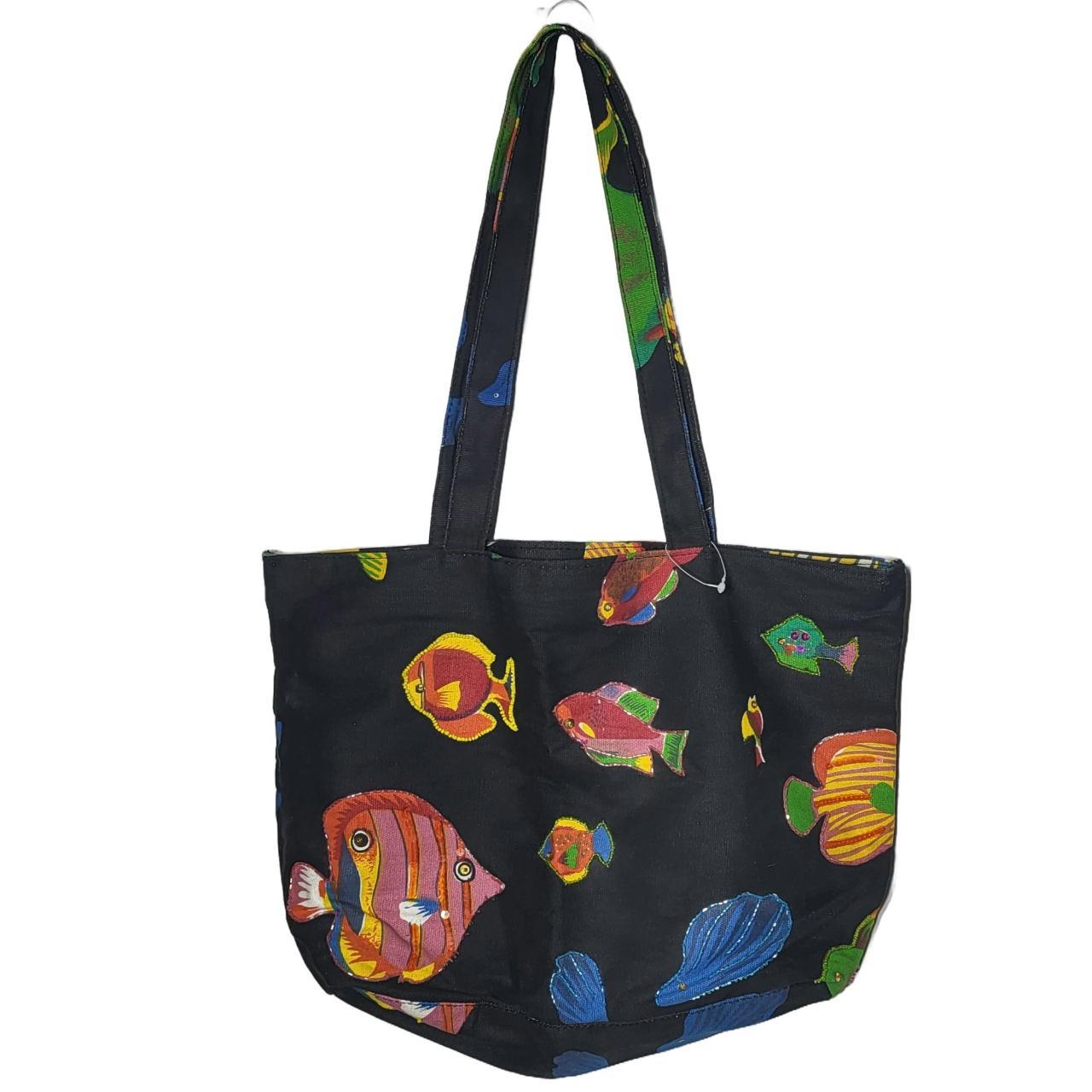 Beaded Sequin Embellished Fish Canvas Bag Purse.... - Depop