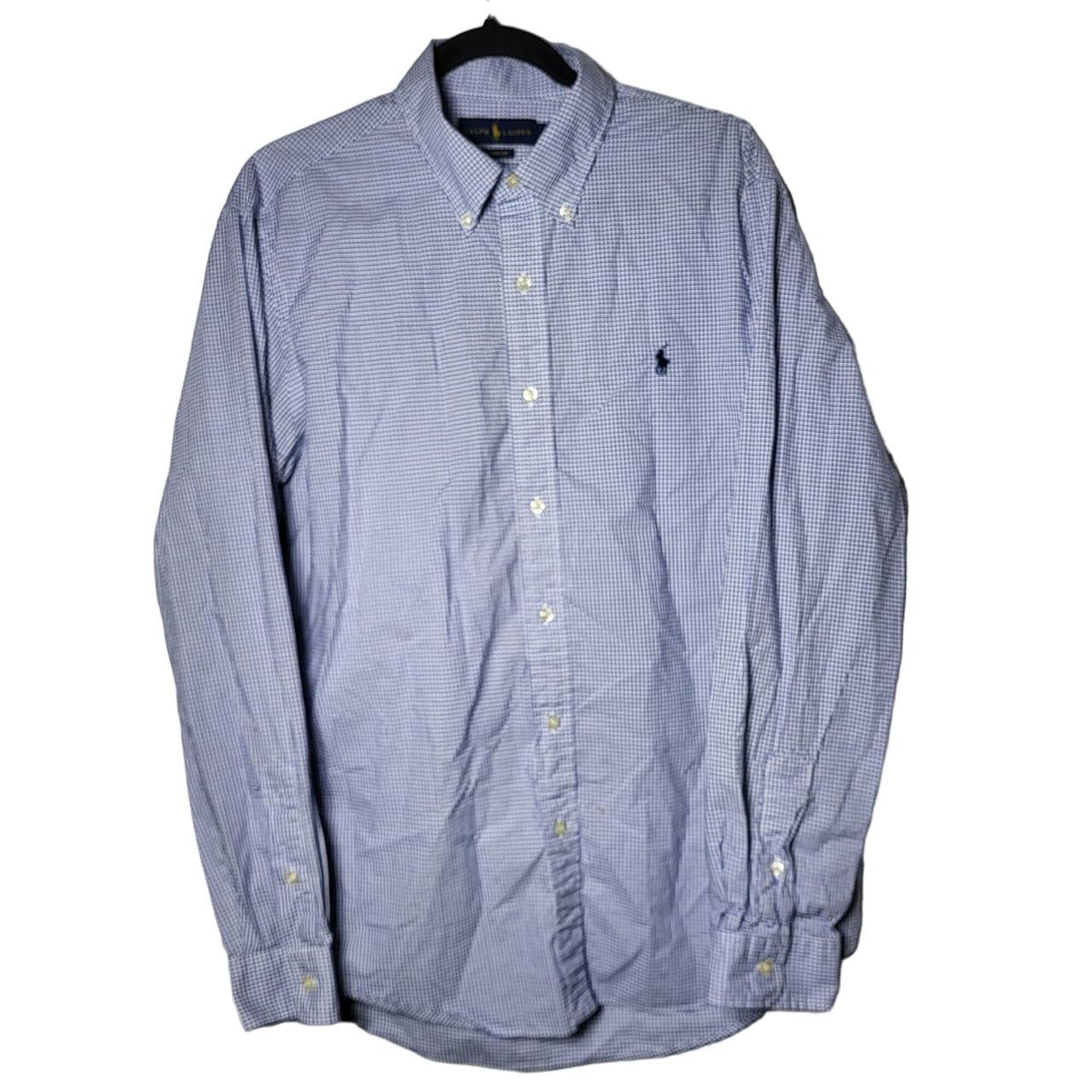 Ralph Lauren Mens Blue Classic Fit Plaid Button Down... - Depop