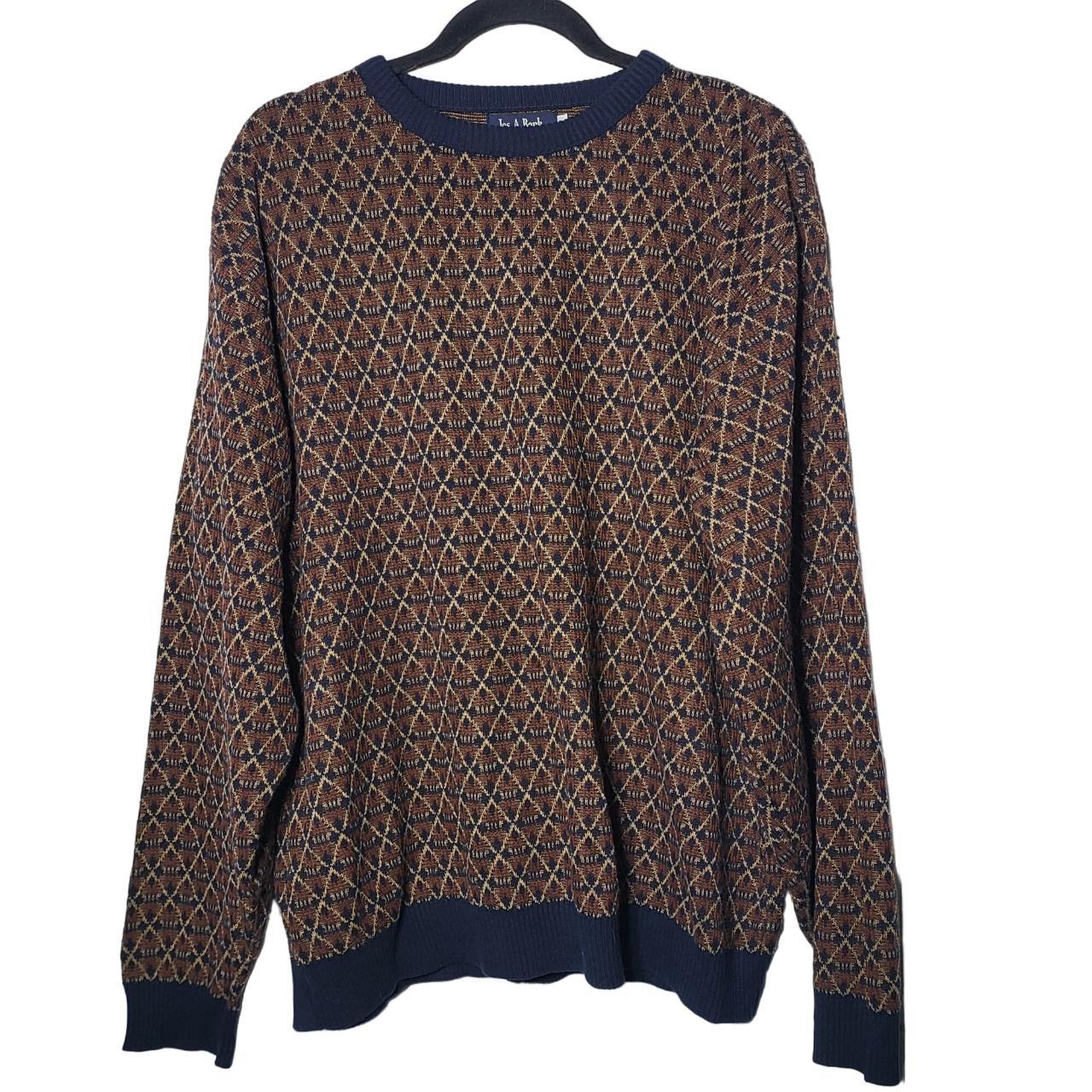 Jos A Bank Mens Crewneck Sweater Size Large Grandpa... - Depop