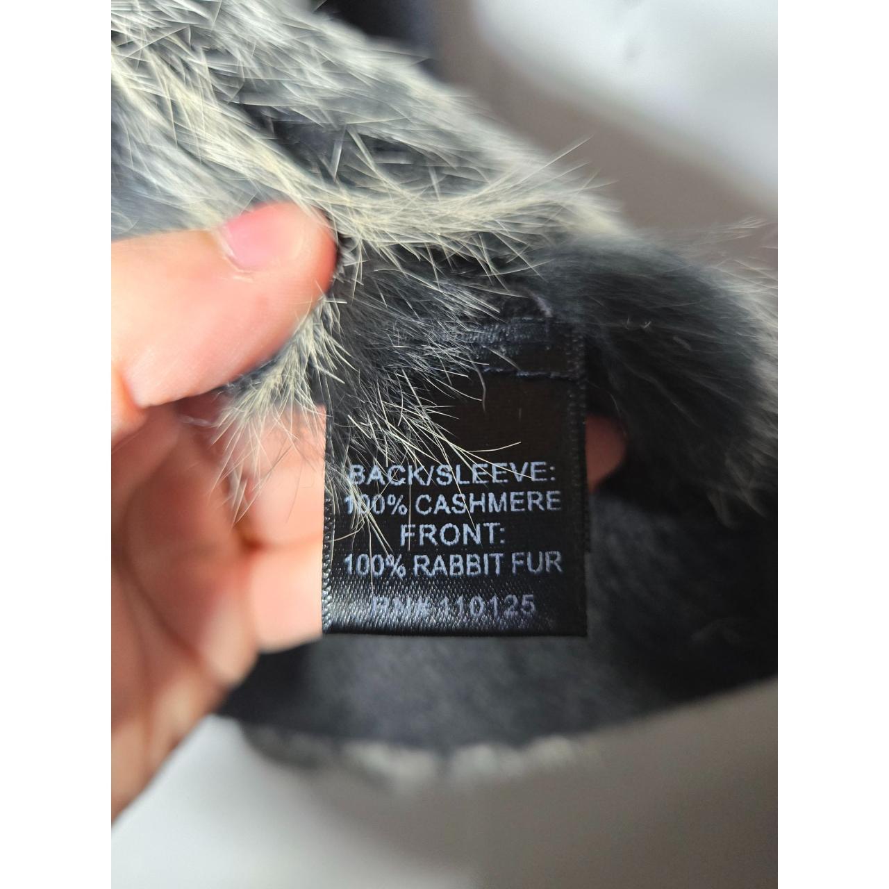 Quinn Womens Cashmere Rabbit Fur Maia Open Front... - Depop