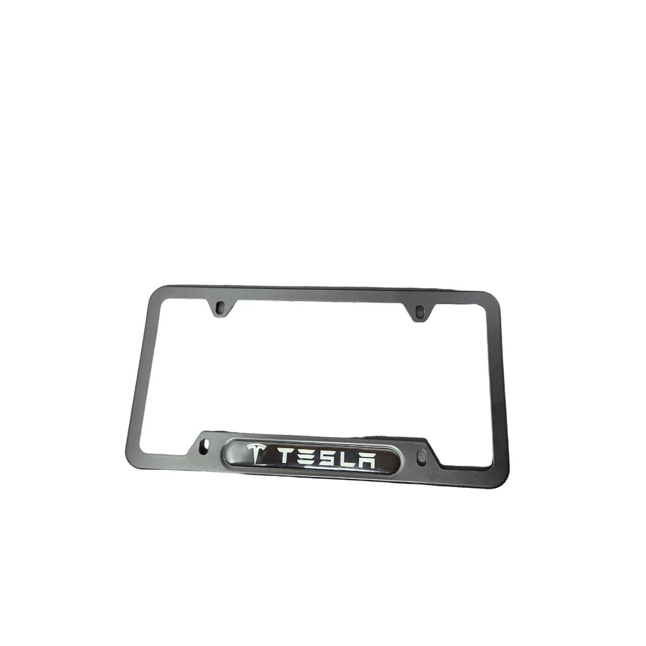 Tesla Black License Plate Frame Car Vehicle... - Depop