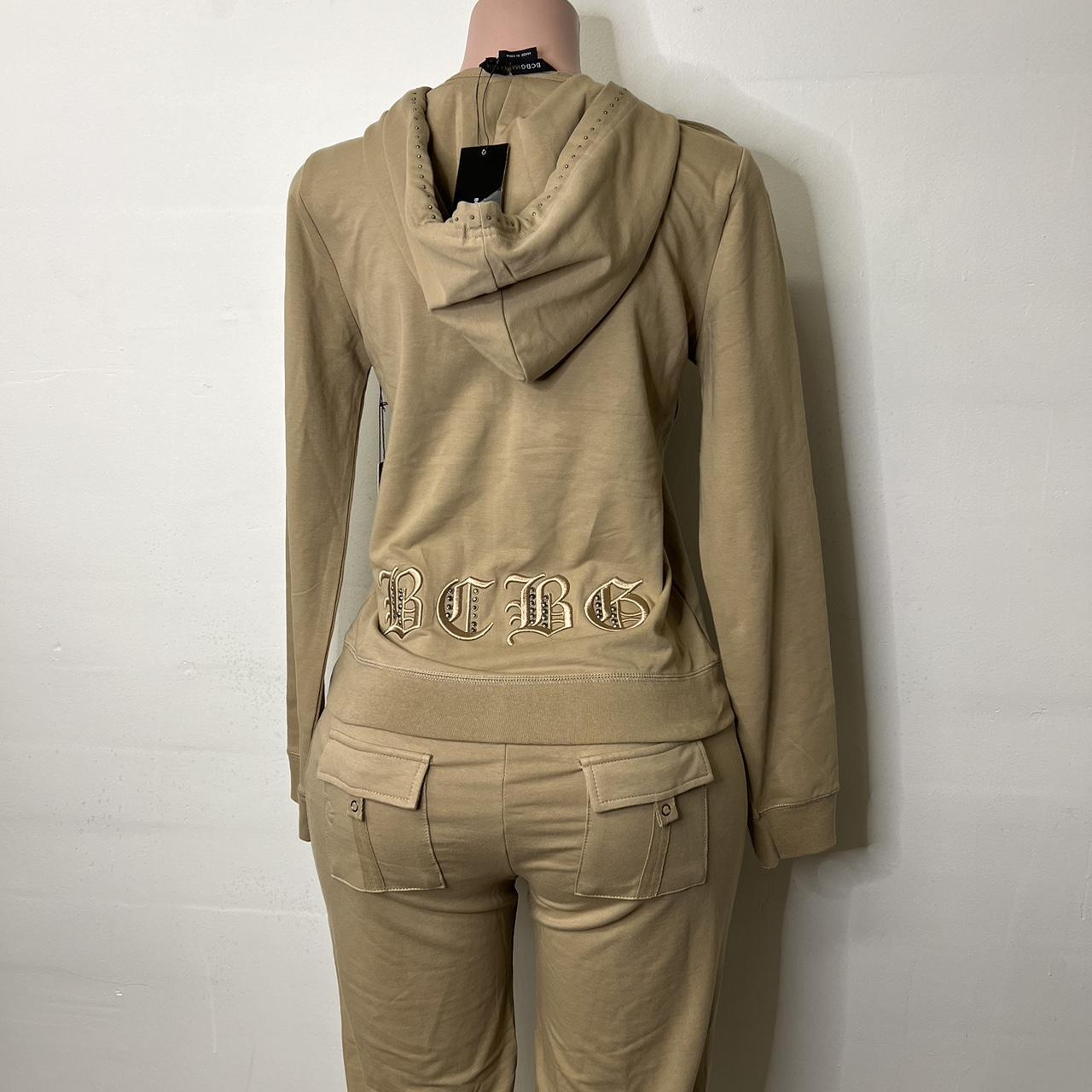 BCBG Khaki Tracksuit Large New with tags Flared... - Depop
