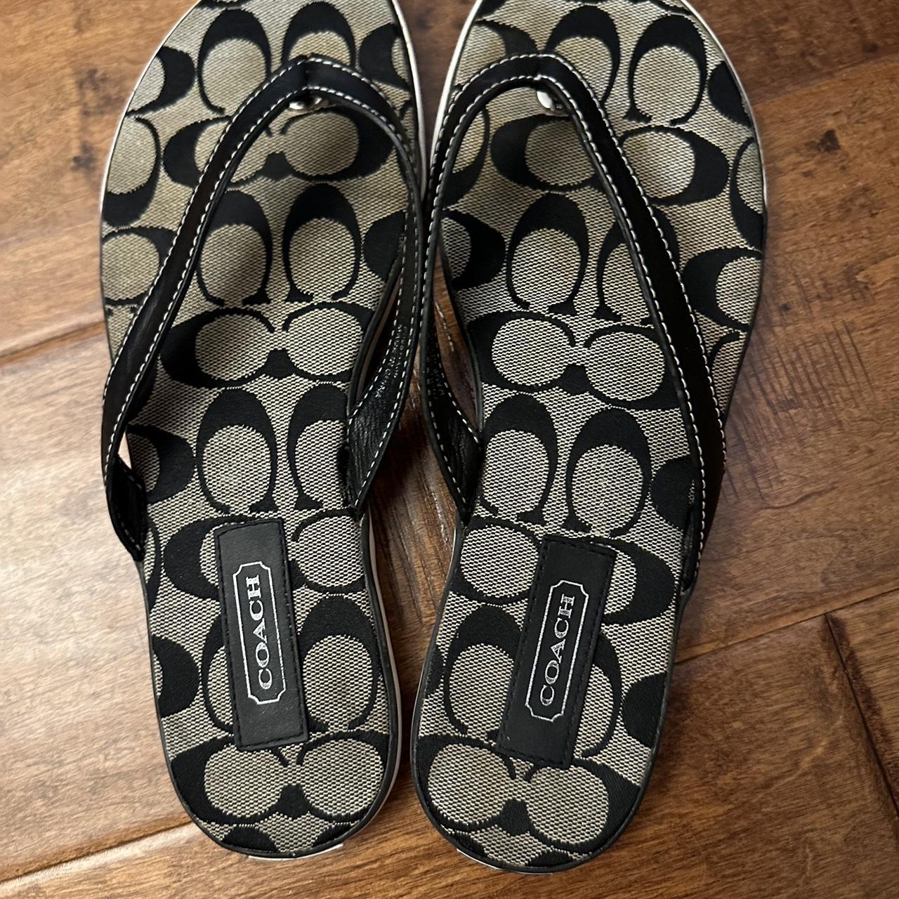 Coach slides, black monogram coach color #coach #slides - Depop