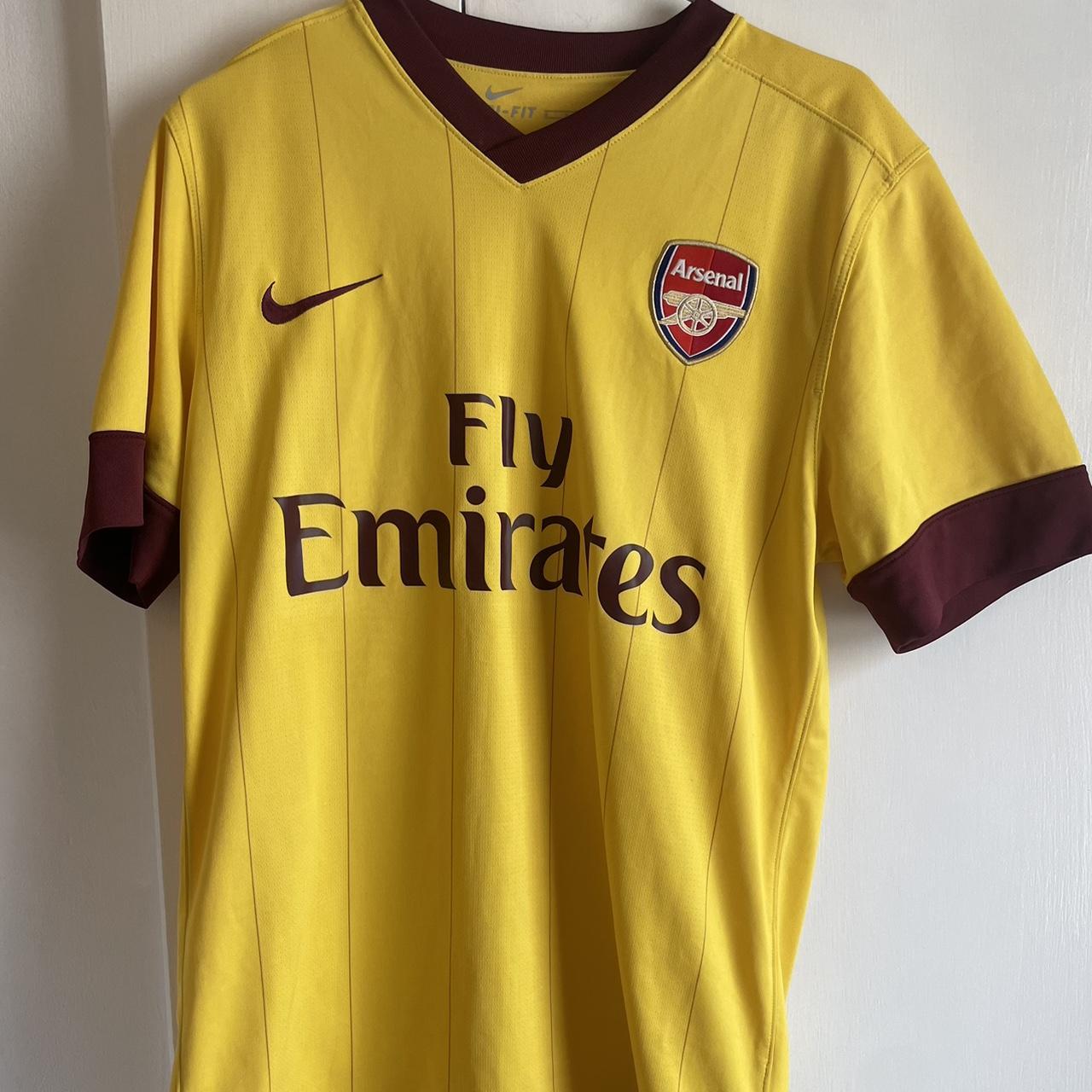 Nike Arsenal 2010/2011 Away Kit Yellow and... - Depop