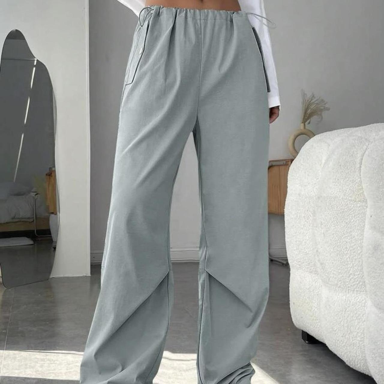 Light Gray Baggy Pants🩶 Drawstring waist Wide leg... - Depop