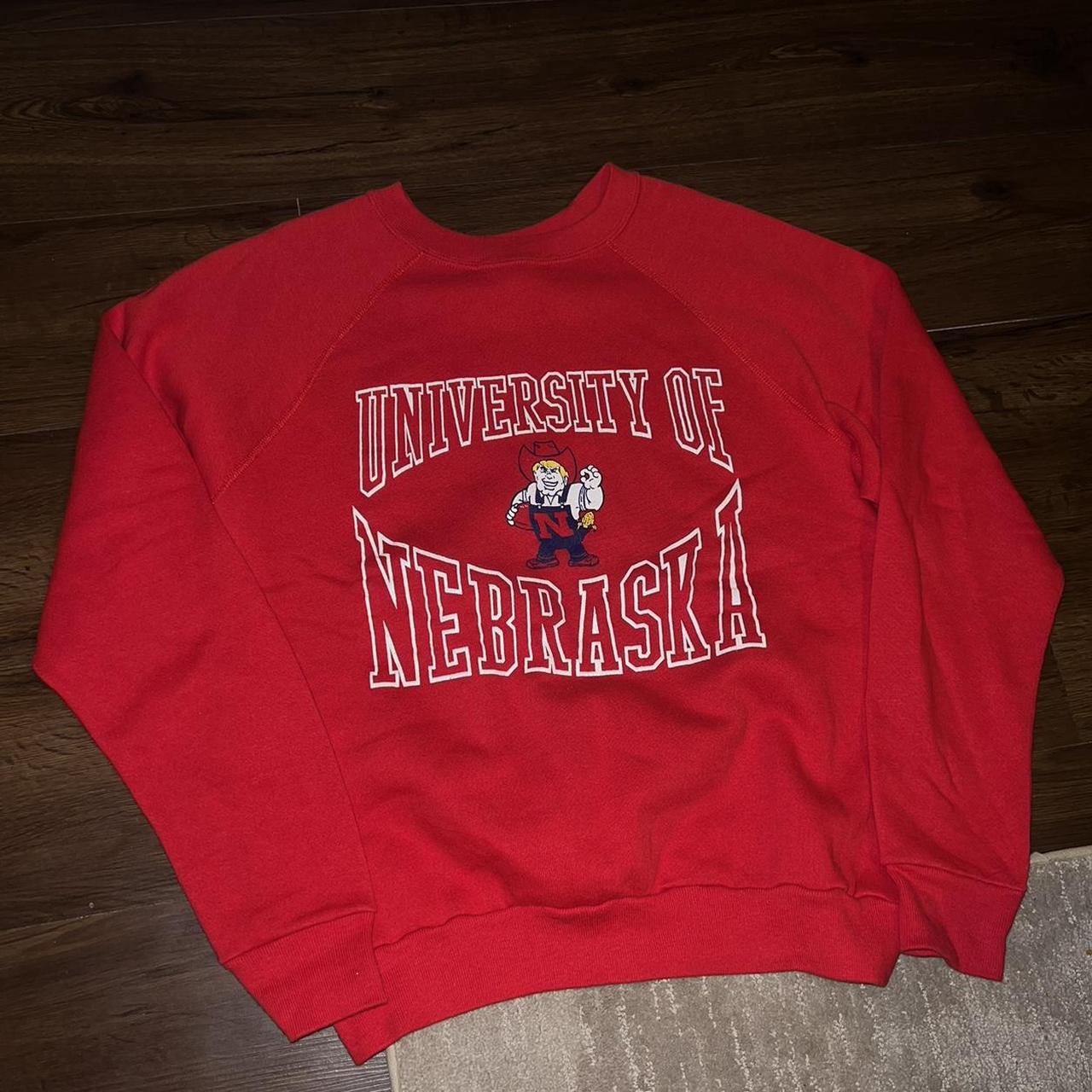 90s University of Nebraska Crewneck Size : tagged... - Depop