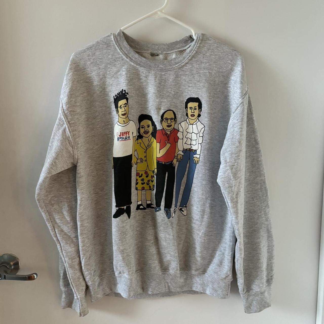 GRAY SEINFELD SWEATER SIZE SMALL - Depop