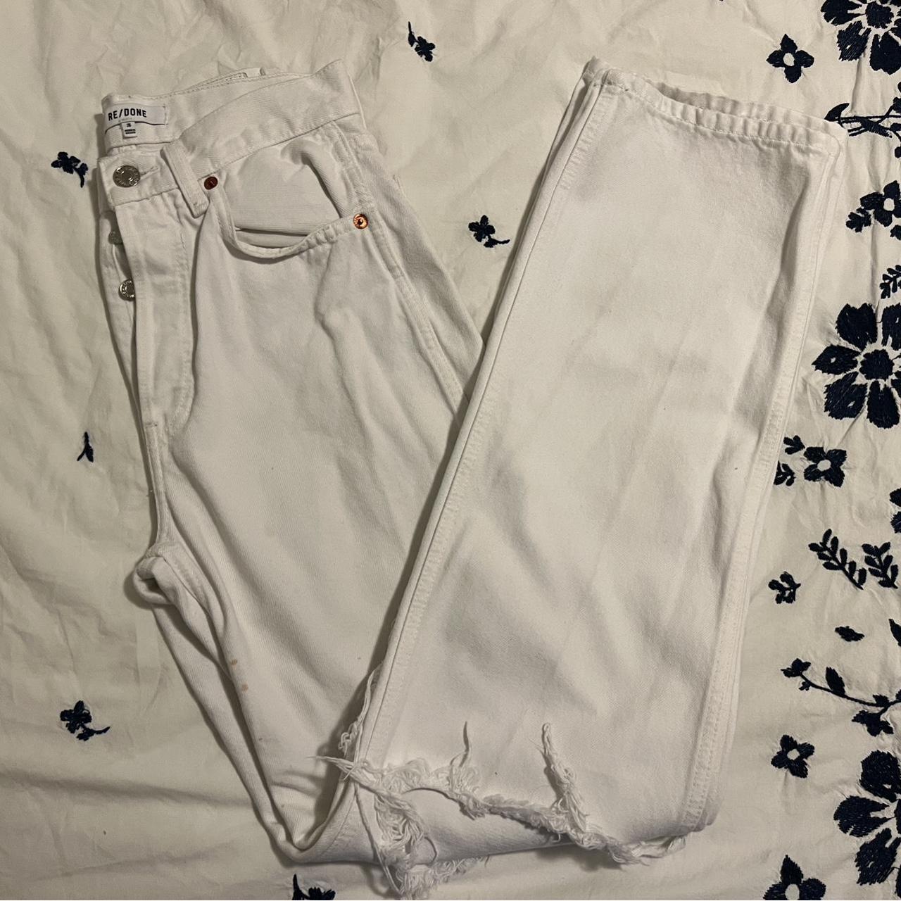 redone white ripped jeans some flaws shown on the... - Depop