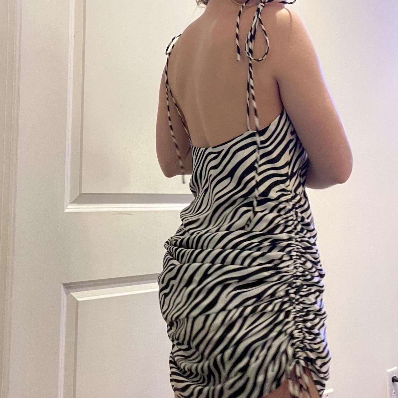 Lioness zebra adjustable mini dress #animalprint... | Depop