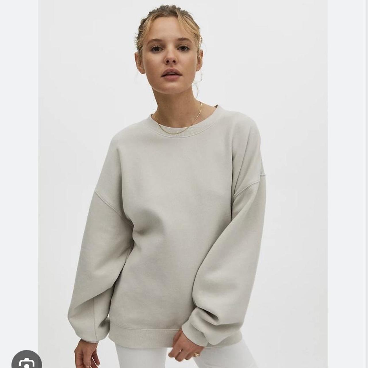 Aritzia TNA cozy fleece Megan crew sweatshirt size 2... - Depop