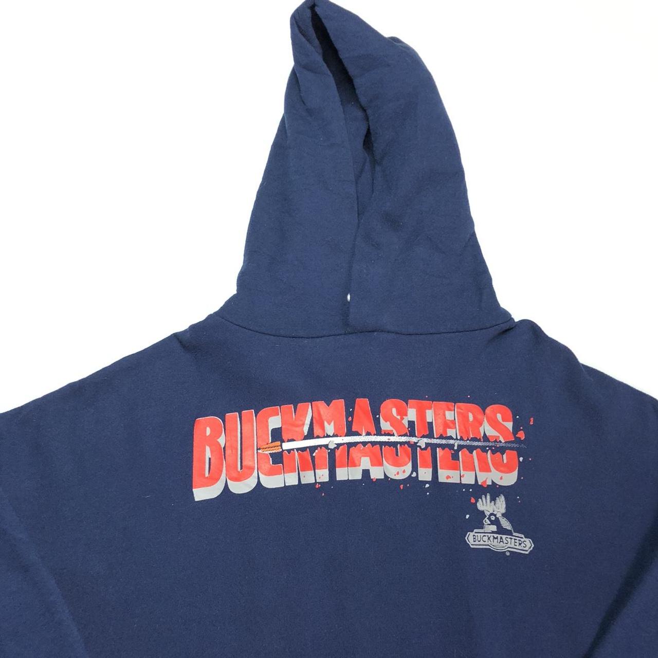 NAVY BUCKMASTERS VINTAGE HOPDIE Vintage hoodie with... - Depop