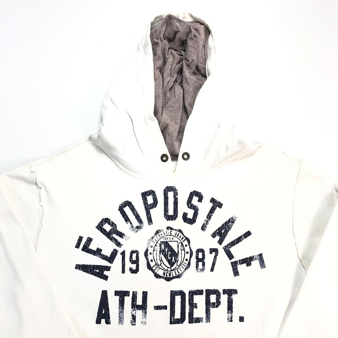 AEROPOSTALE WHITE HOODIE Vintage hoodie with... - Depop