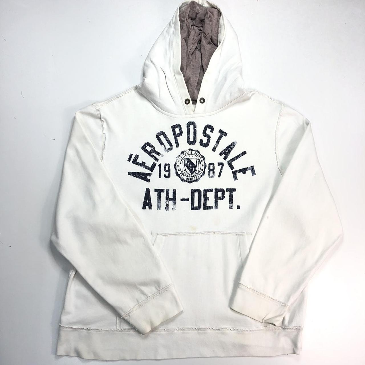 AEROPOSTALE WHITE HOODIE Vintage hoodie with... - Depop