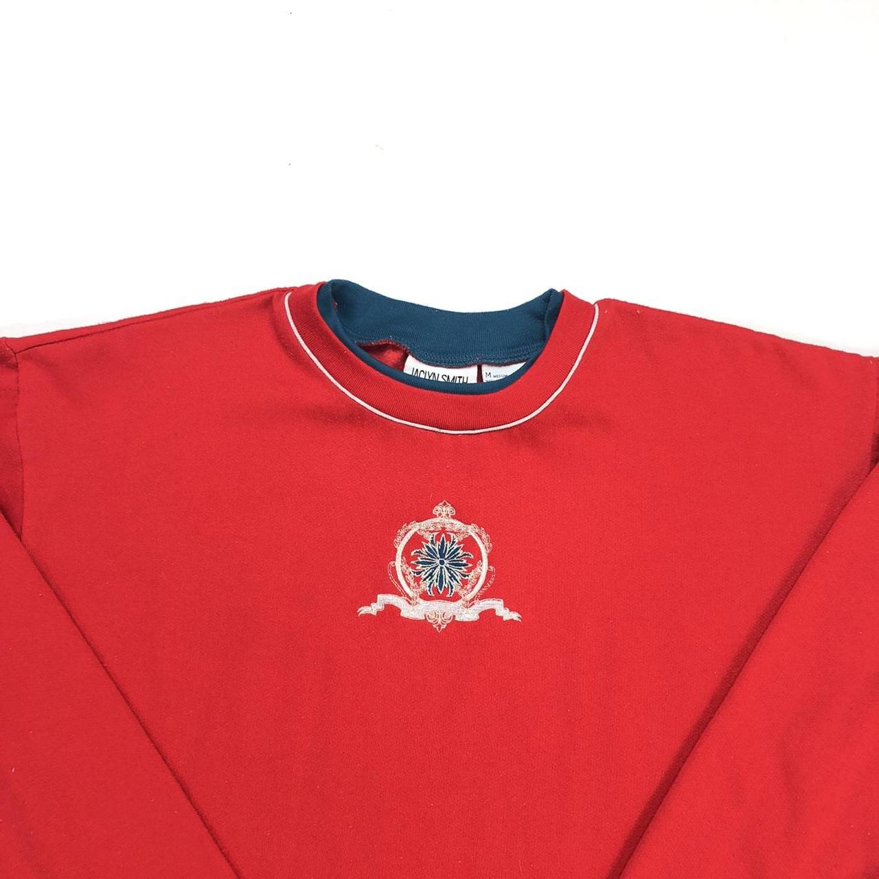 RED LOGO SWEATSHIRT Crewneck Sweater with pattern... - Depop