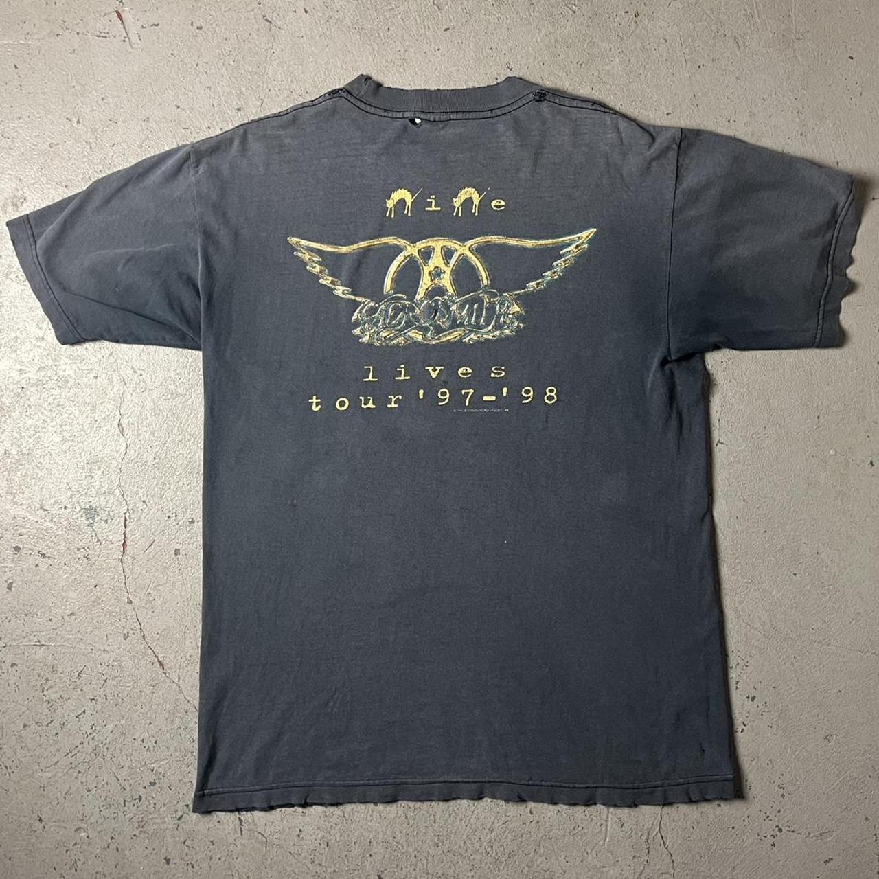 Vintage 1997 Rock Aerosmith Nine Lives Shirt Murina... - Depop