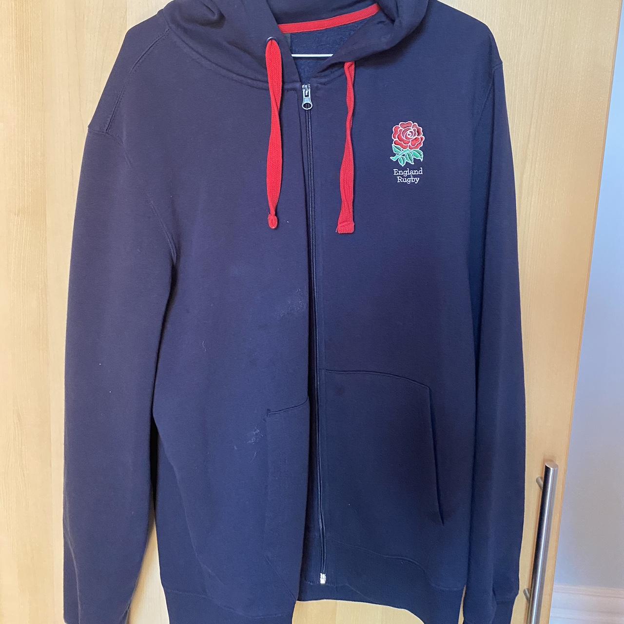 England Rugby zip up, barely worn. Official England... - Depop